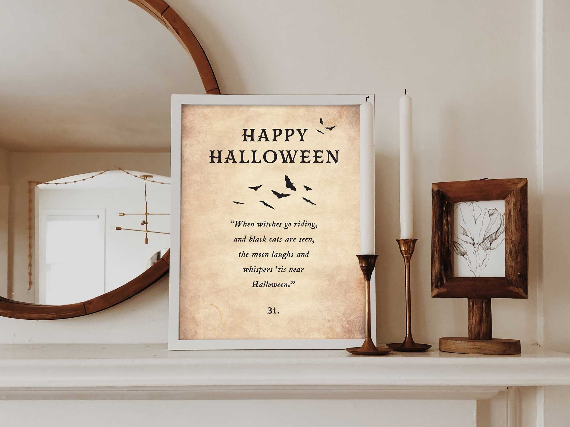 Happy Halloween Printable Witches Go Riding Printable Sign - Etsy