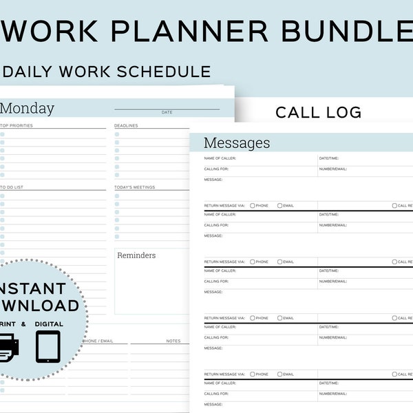 Daily Work Log Template - Etsy