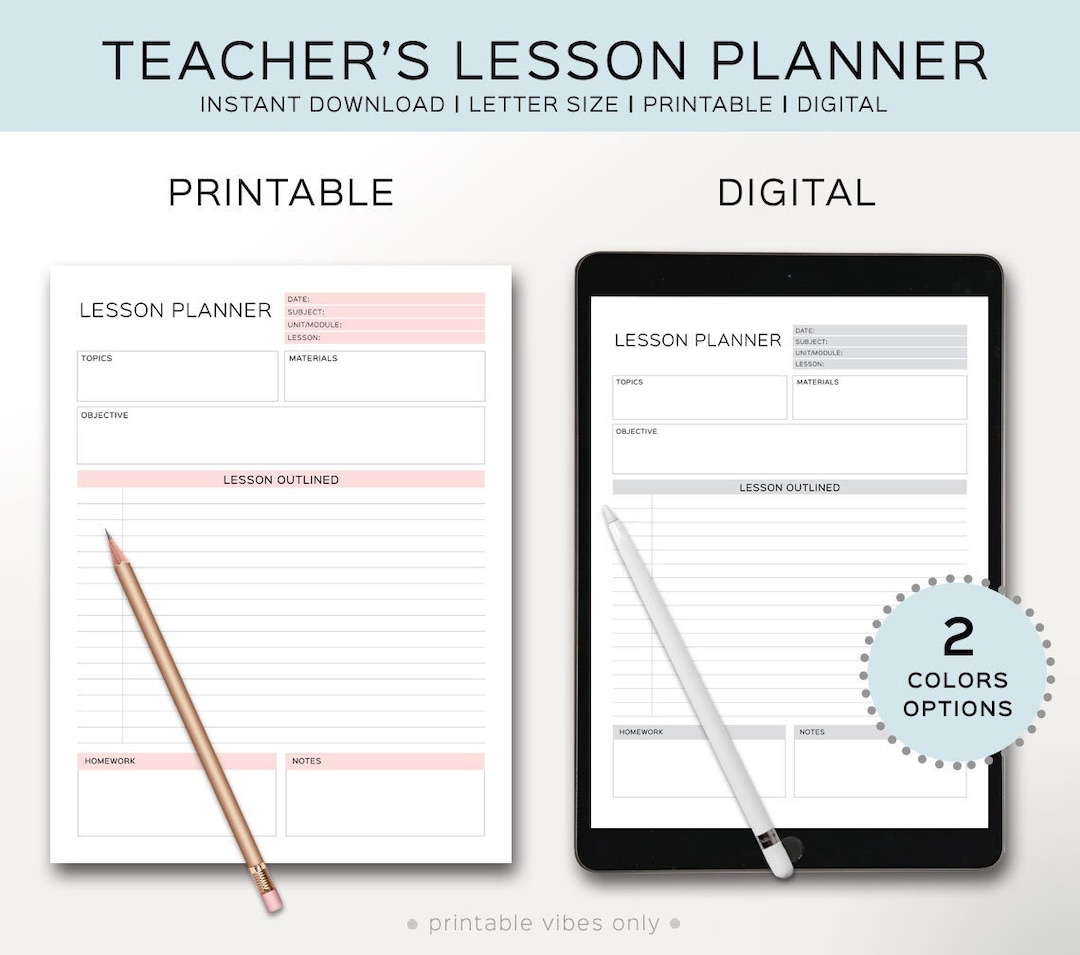 Teacher Lesson Planner: Weekly Academic Plan Book (fillable & Printable ...