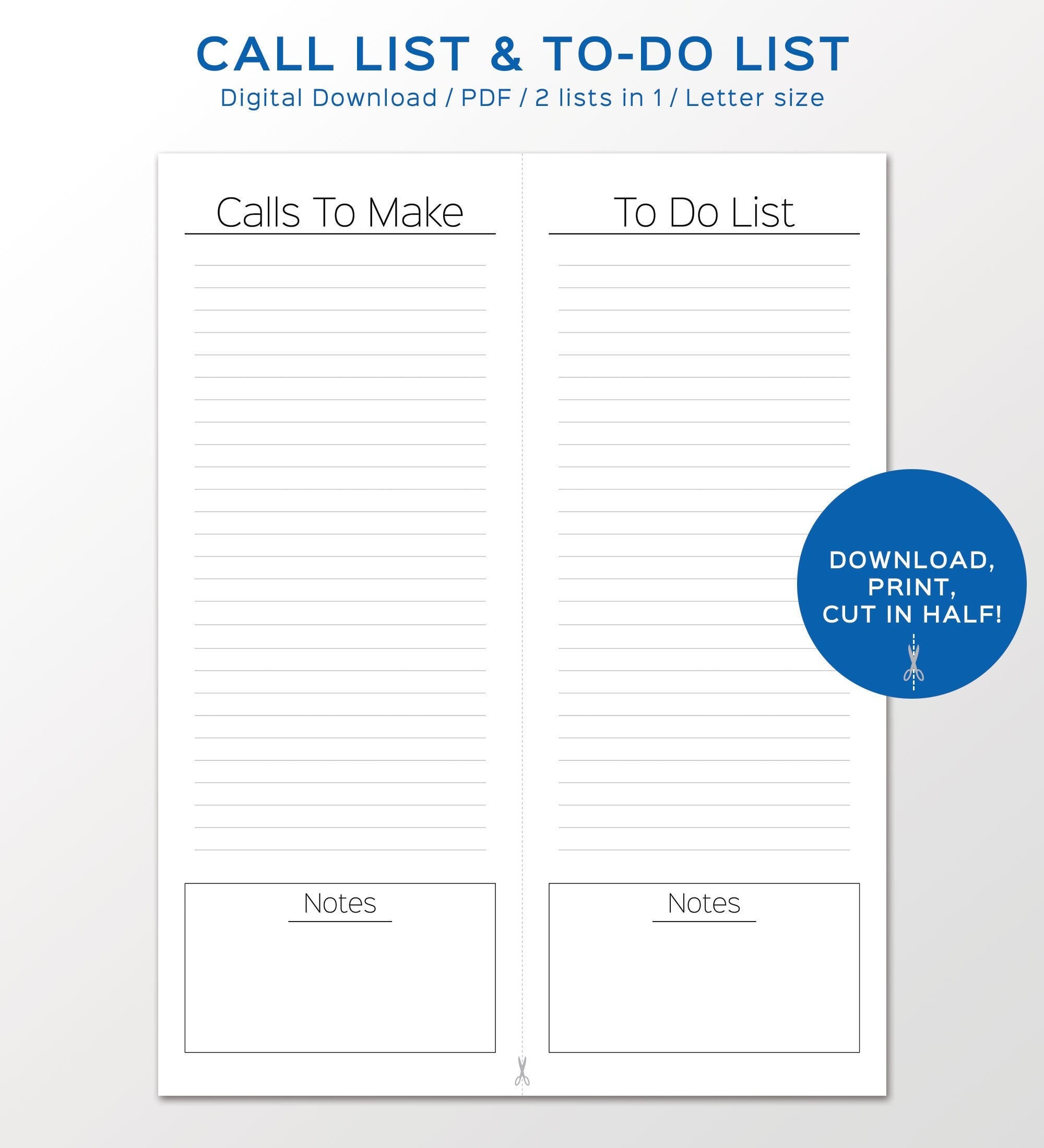 Call list Call log Daily call log Daily planner printable | Etsy