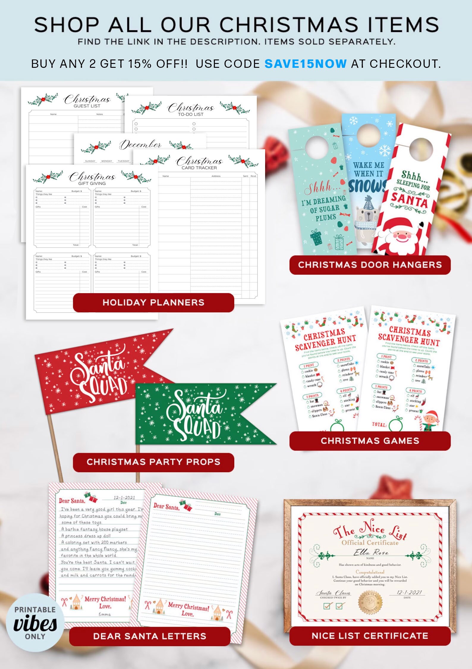Santacon Props Santa Squad Photo Prop Printable Christmas - Etsy