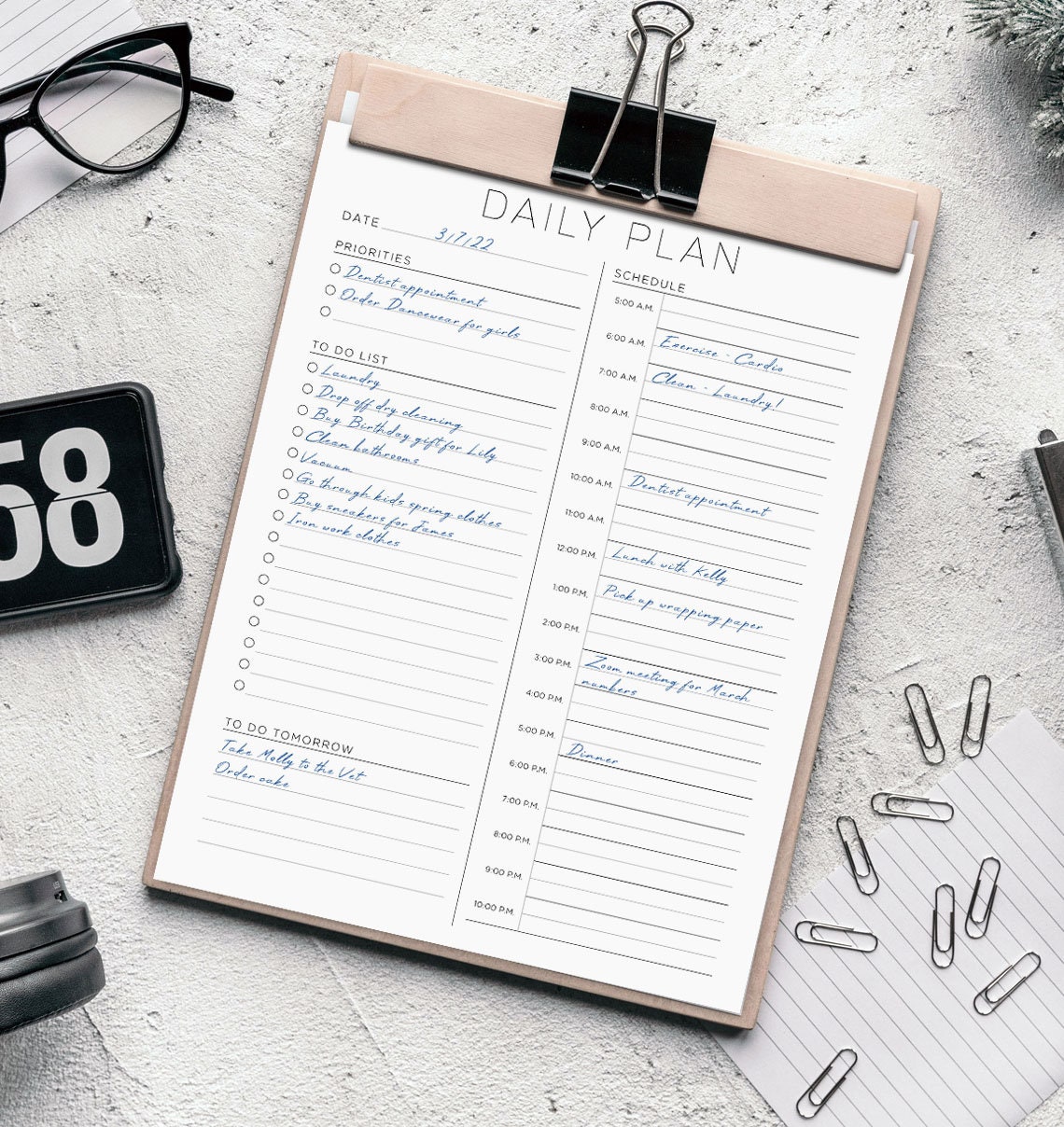 Planner Checklist Simple Daily Planner Printable to Do List - Etsy