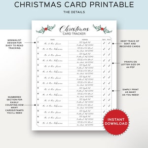 Christmas Card List, Gift Ideas, Gifts Budget Tracker, Christmas Gift ...