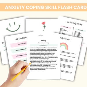 Anxiety Coping Flash Cards, Mental Health Cards, Stress Relief Tool ...