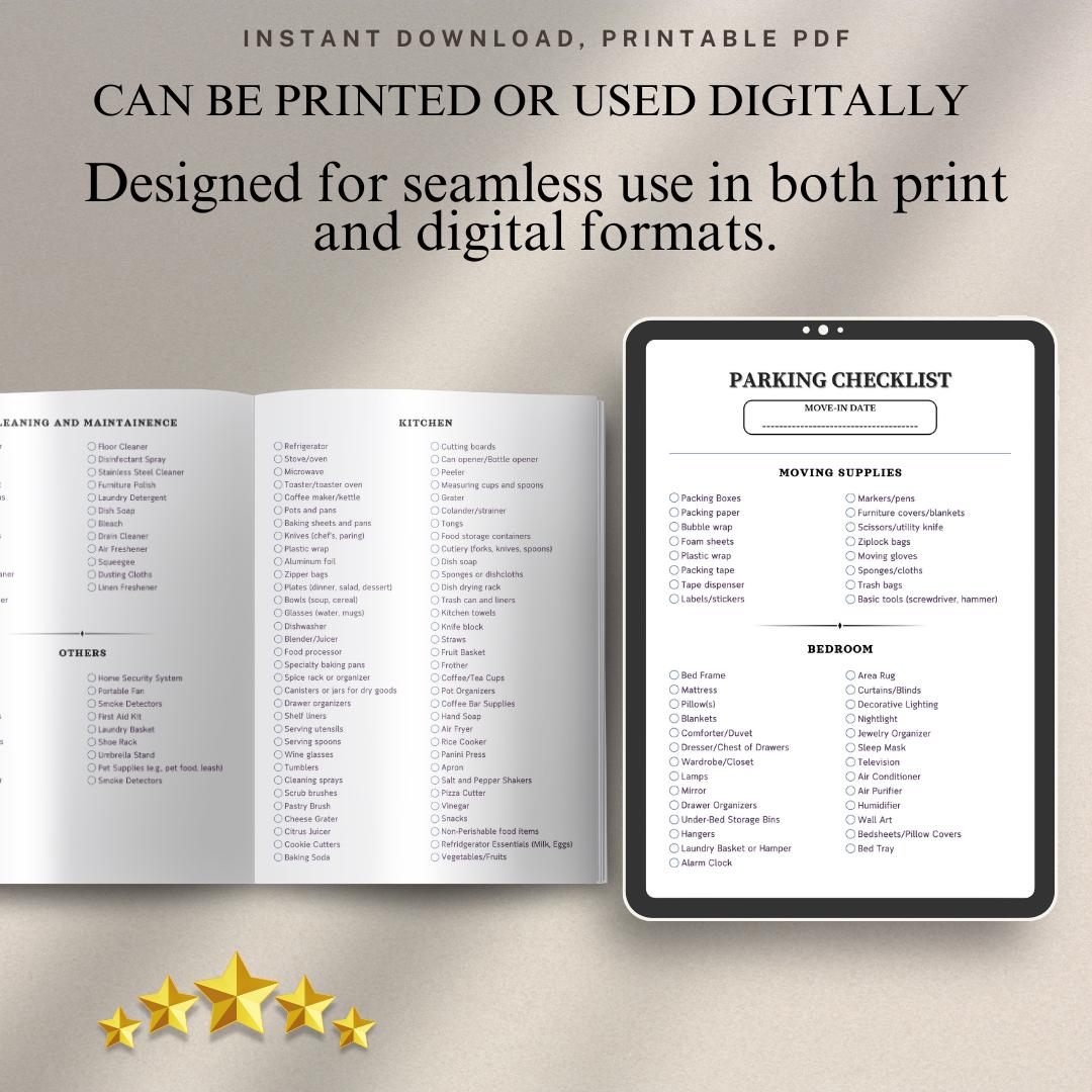 Printable House Packing Checklist Organizer, Moving Checklist Printable ...