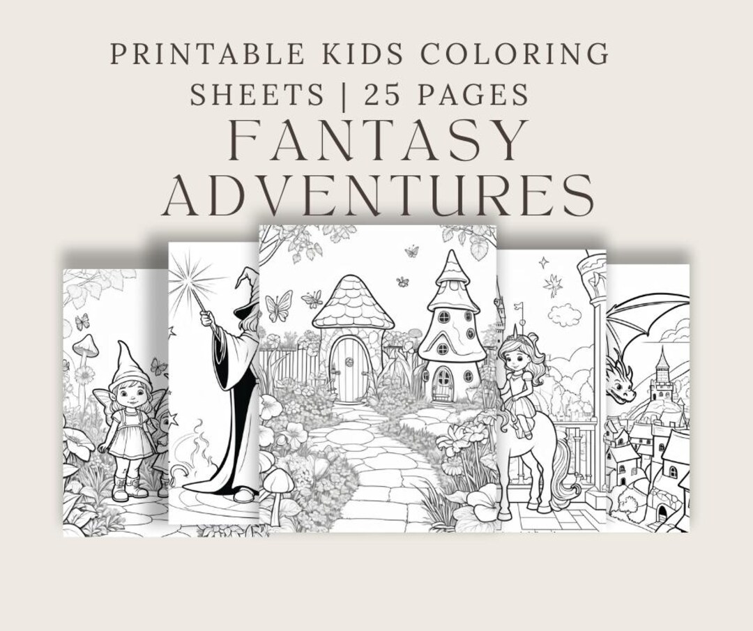 Fantasy Adventure Coloring Pages Kids Coloring Activities fantasy ...