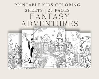 Fantasy Adventure Coloring Pages Kids Coloring Activities fantasy ...