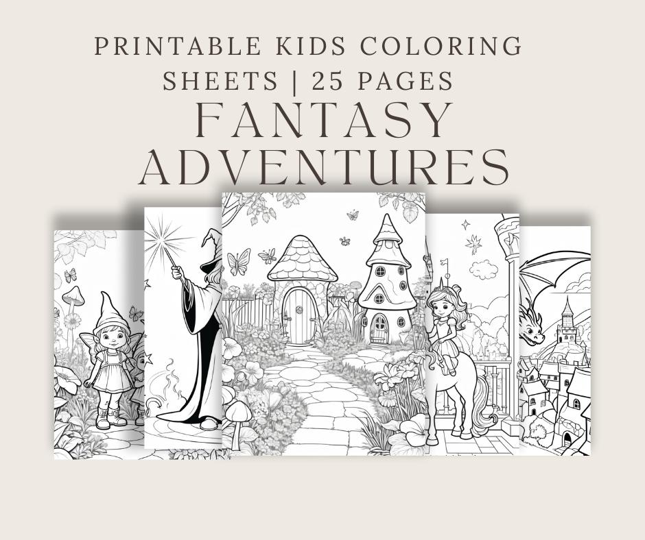 Fantasy Adventure Coloring Pages Kids Coloring Activities fantasy ...