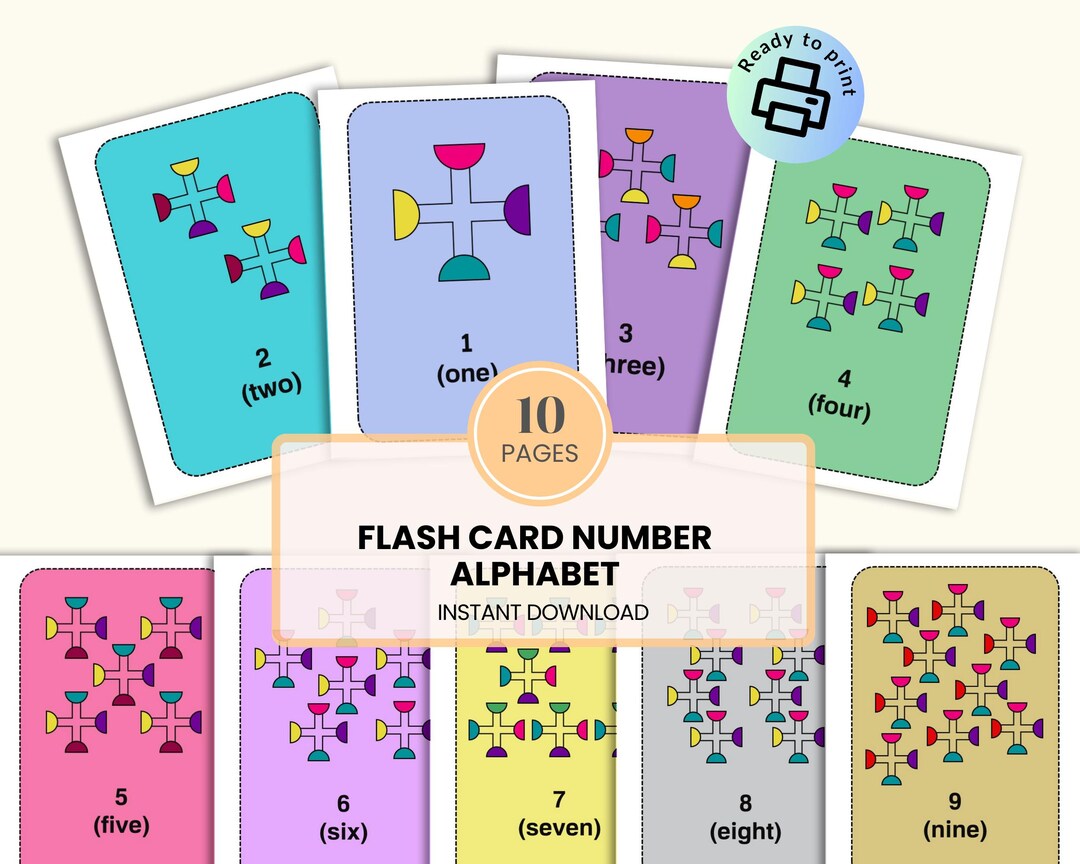 Alphabet Flash Card Set, Number Flashcard Deck, Educational Learning ...