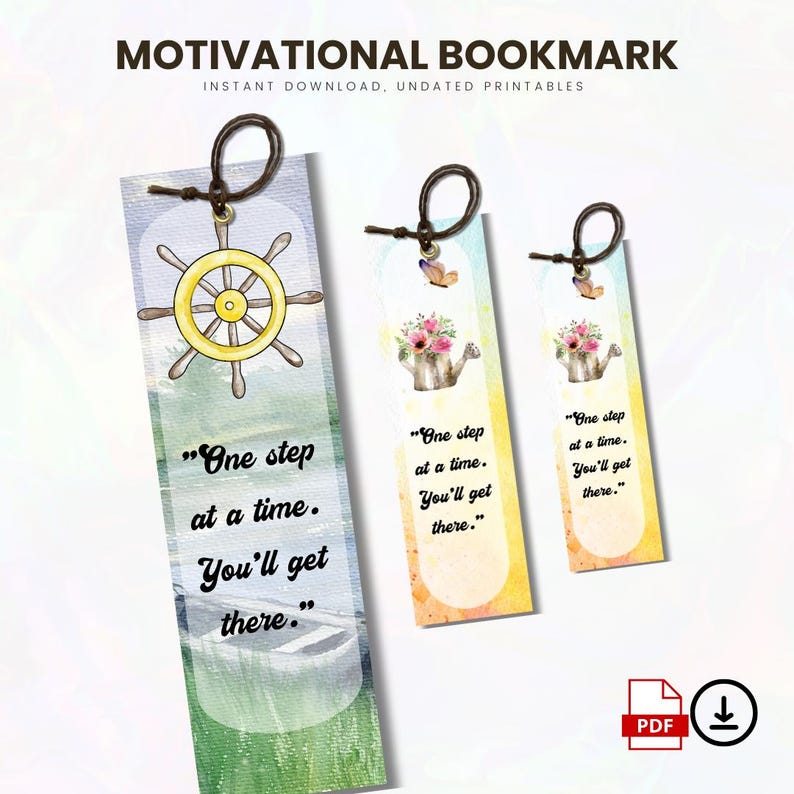 Printable Motivational Bookmark, Instant Download, Inspirational Quote ...