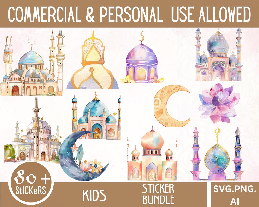 40 Ramadan Sticker Pack, Islamic Stickers, Ramadan Mubarak Stickers ...