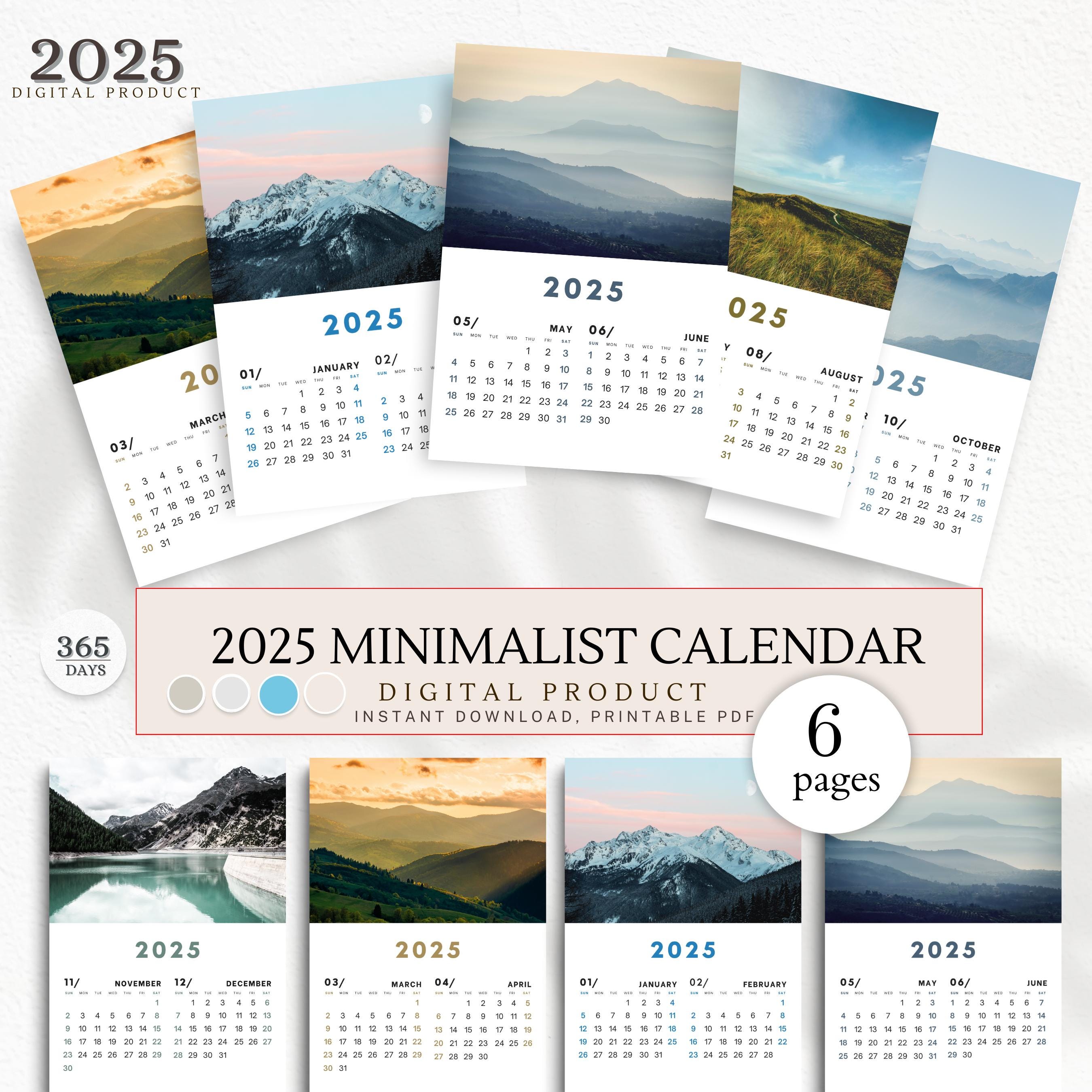 2025 Nature Calendar, Wall Hanging Calendar, Botanical Planner, Floral ...