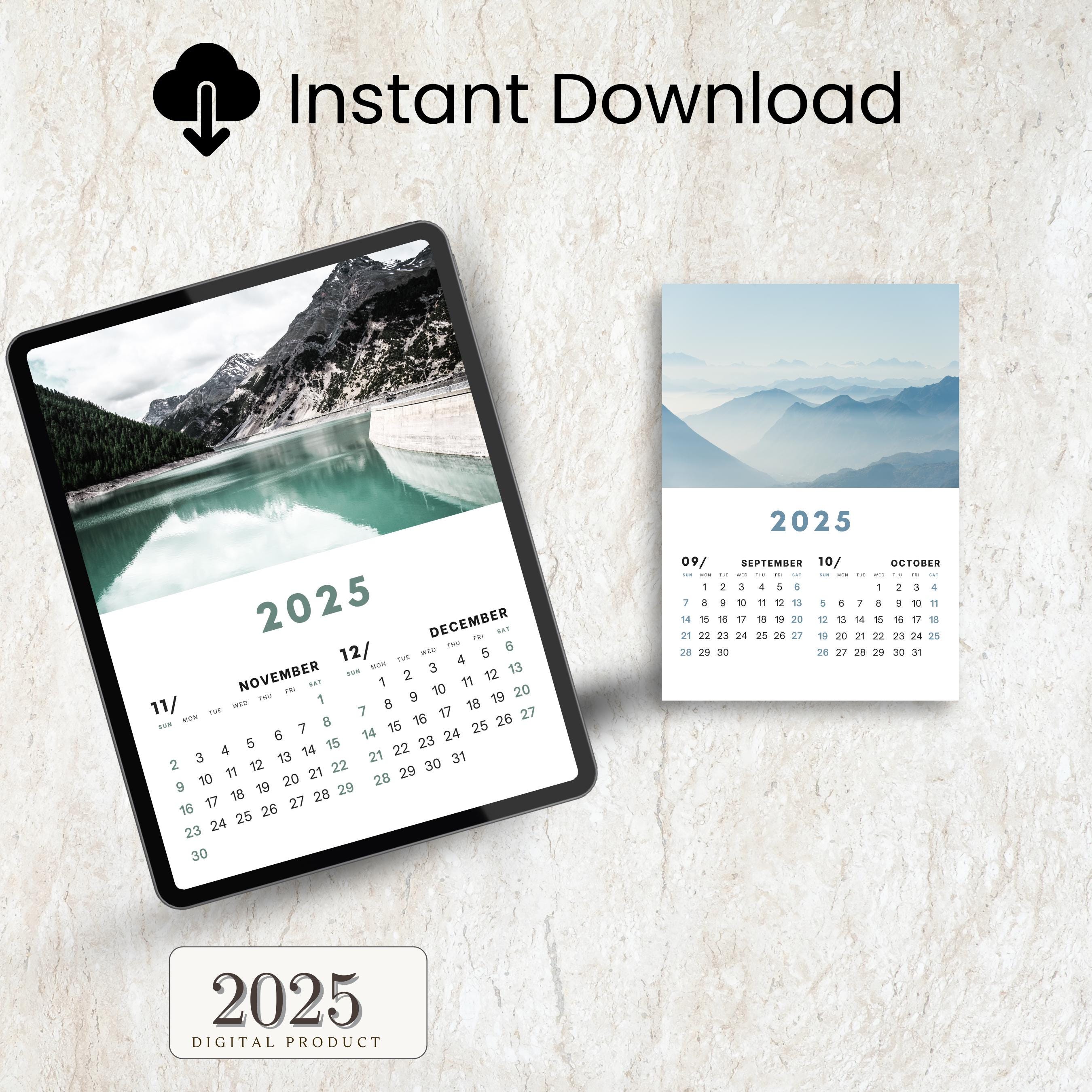 2025 Nature Calendar, Wall Hanging Calendar, Botanical Planner, Floral ...