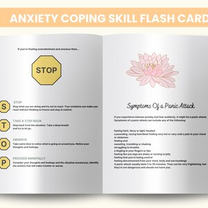 Anxiety Coping Flash Cards, Mental Health Cards, Stress Relief Tool ...