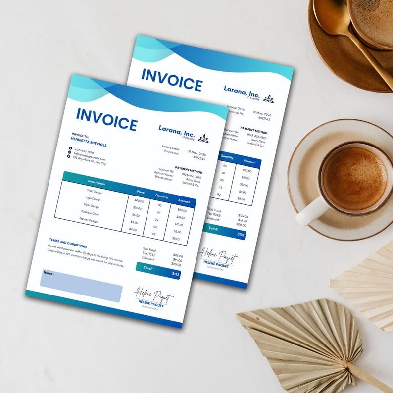 Invoice Template - Business Invoice Template - Billing Template ...