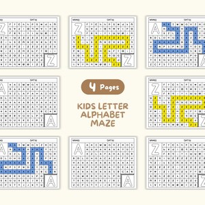 Color by Letter Alphabet Maze Activity Set, Educational Puzzle Game ...