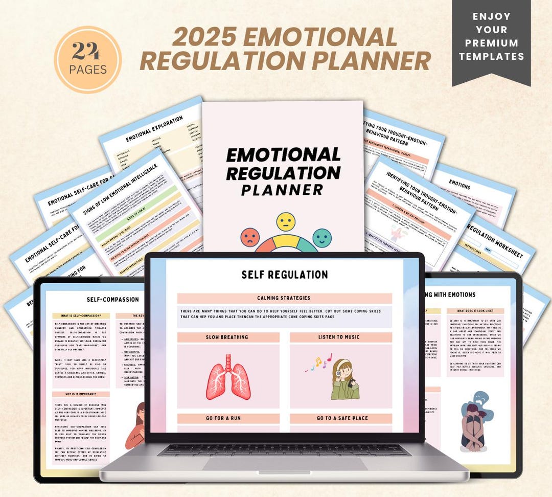 2025 Emotional Regulation Planner, Daily Mood Tracker, Mental Health ...