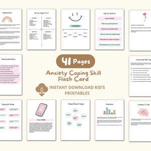 Anxiety Coping Flash Cards, Mental Health Cards, Stress Relief Tool ...
