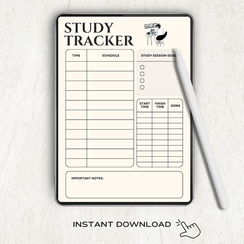 Study Tracker Template - Assignment Tracker - Study Tracker -task ...