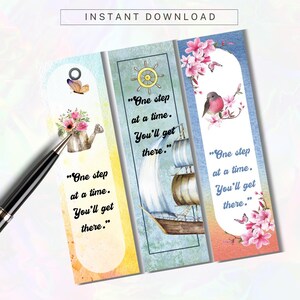 Printable Motivational Bookmark, Instant Download, Inspirational Quote ...