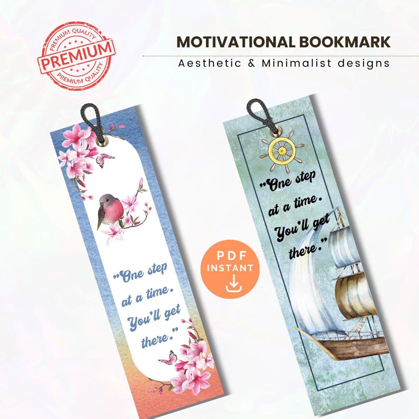 Printable Motivational Bookmark, Instant Download, Inspirational Quote ...