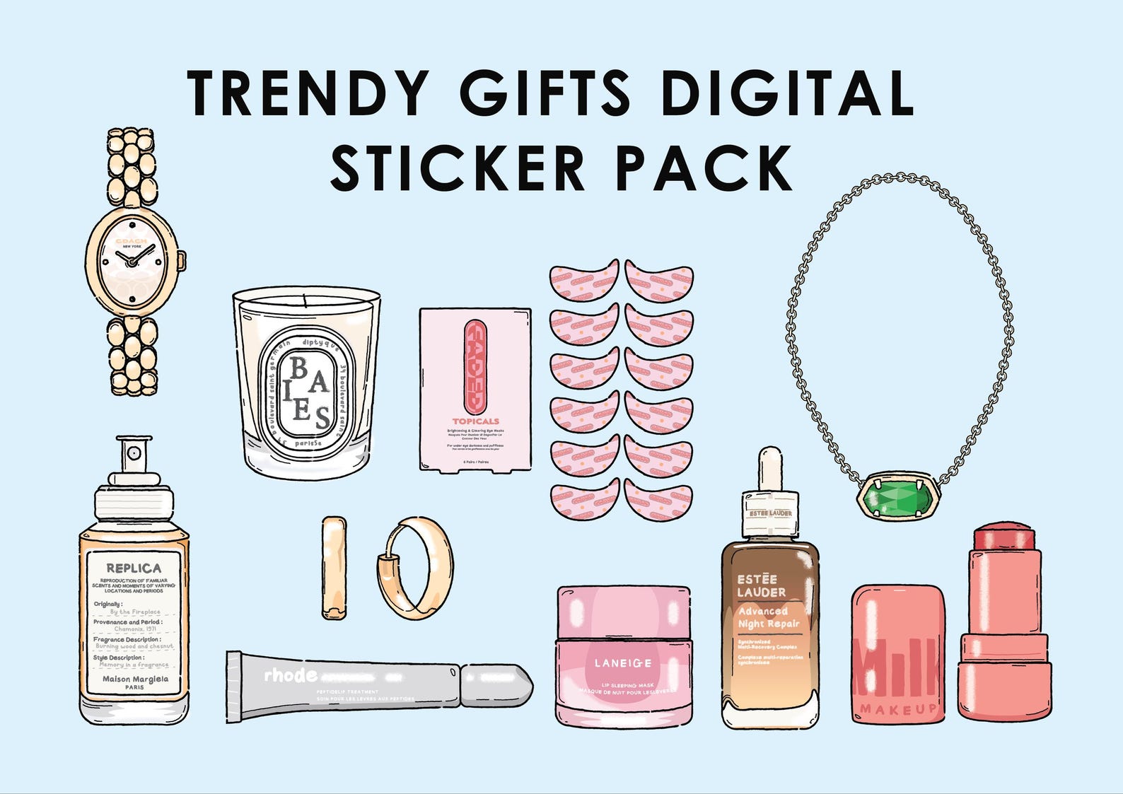 Sticker Sheet - Beauty Stickers for Journals and Self-care - Makeup ...