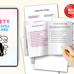 Anxiety Coping Flash Cards, Mental Health Cards, Stress Relief Tool ...