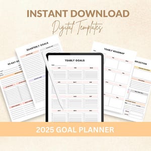 2025 Goal Planner, Annual Planner, Daily Journal, Habit Tracker ...