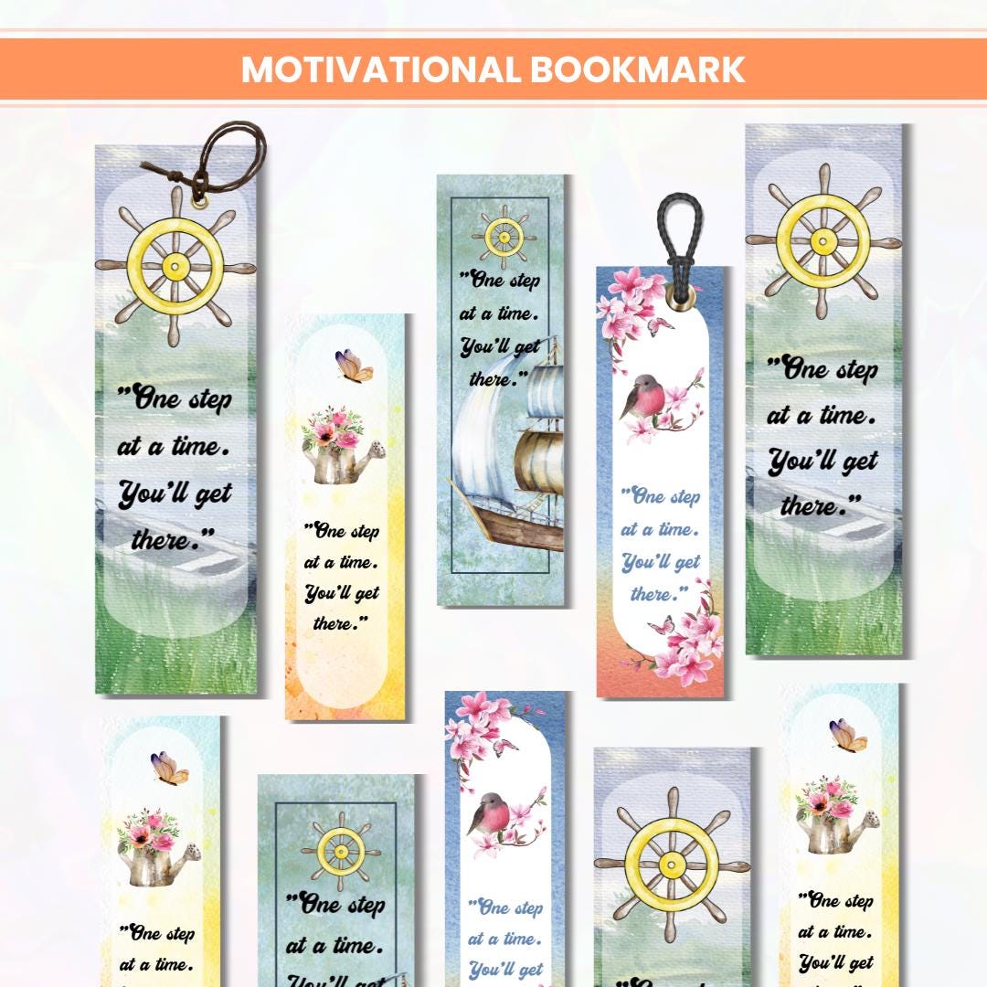 Printable Motivational Bookmark, Instant Download, Inspirational Quote ...