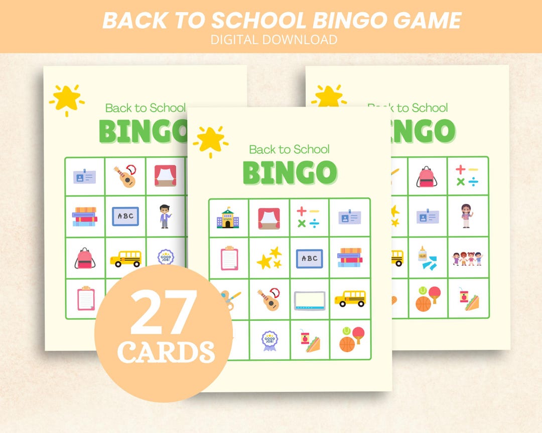 Back to School Bingo Game Sheet - Classroom Activity, Educational ...