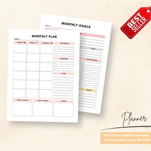 2025 Goal Planner, Annual Planner, Daily Journal, Habit Tracker ...