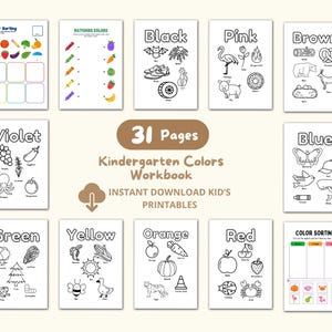Kindergarten Colors Workbook - Kids Learning Activity Book, Preschool ...