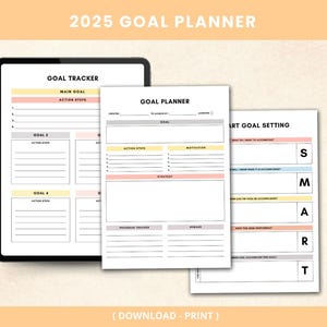2025 Goal Planner, Annual Planner, Daily Journal, Habit Tracker ...