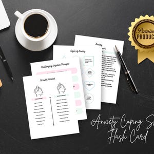 Anxiety Coping Flash Cards, Mental Health Cards, Stress Relief Tool ...