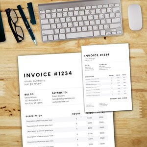 Simple Invoice Template - Minimalist Invoice Template - Printable ...