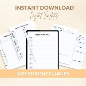 2025 Student Planner, Academic Year Agenda, Daily Weekly Monthly ...