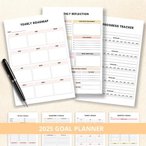 2025 Goal Planner, Annual Planner, Daily Journal, Habit Tracker ...