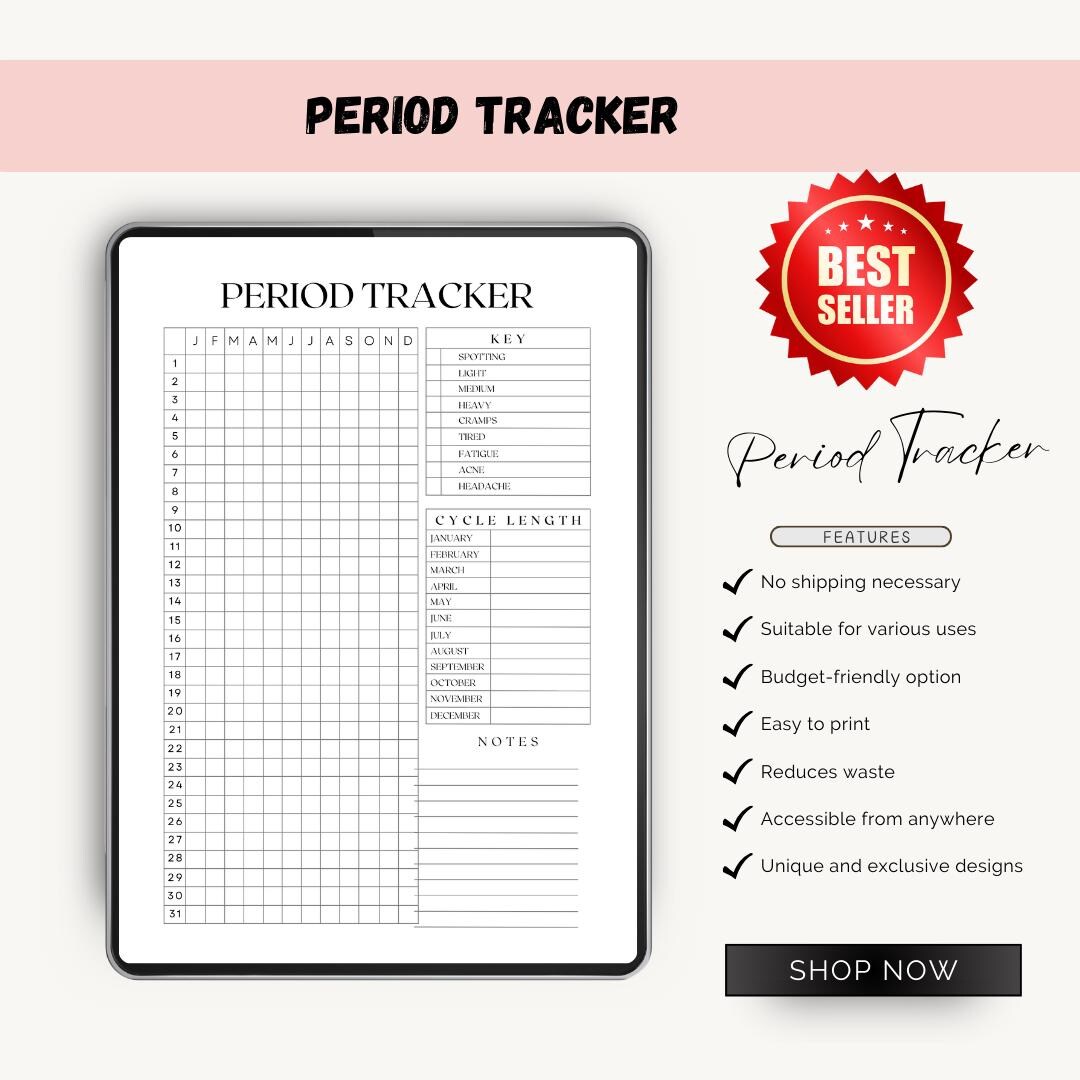 Period Tracker Menstrual Cycle Tracker Wellness Journal for Her ...