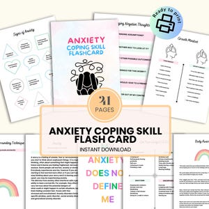 Anxiety Coping Flash Cards, Mental Health Cards, Stress Relief Tool ...