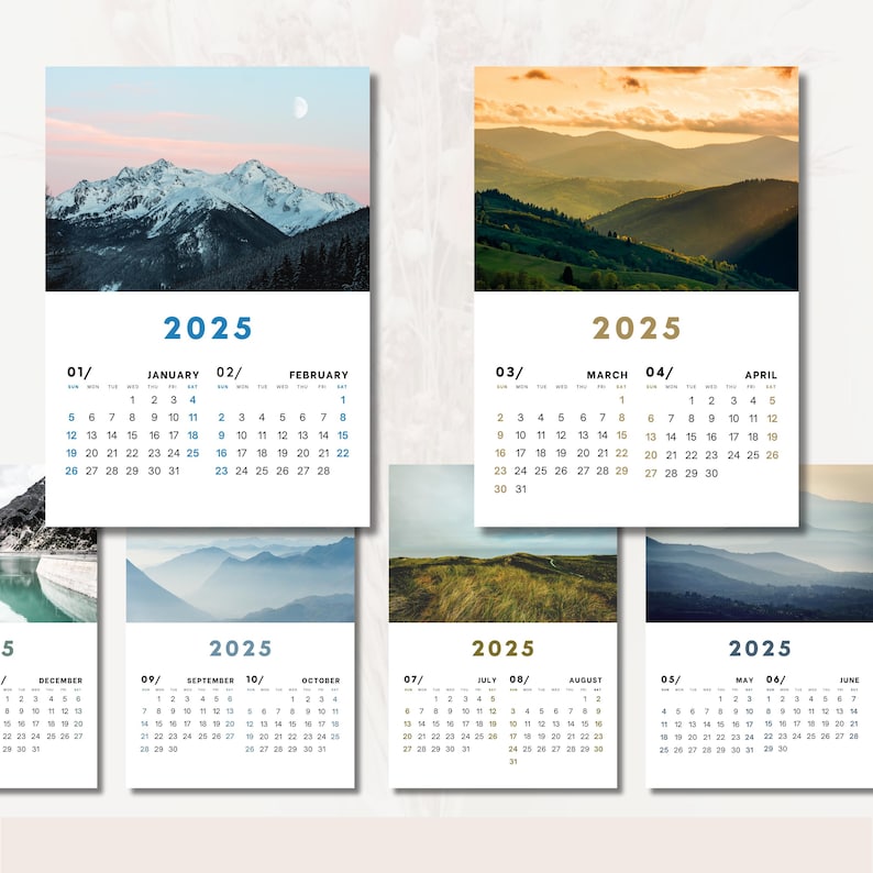 2025 Nature Calendar, Wall Hanging Calendar, Botanical Planner, Floral ...