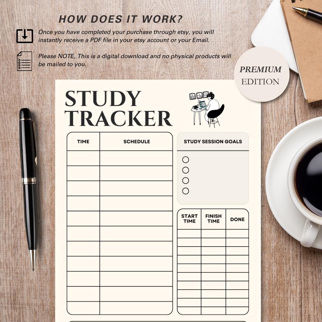 Study Tracker Template - Assignment Tracker - Study Tracker -task Tracker -printable Study ...