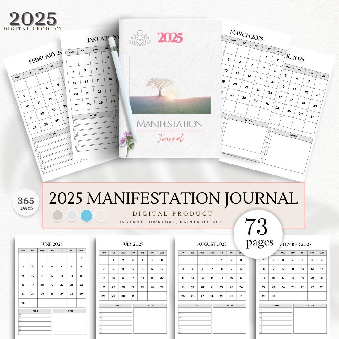 2025 Manifestation Journal, Law of Attraction Planner, Vision Board ...