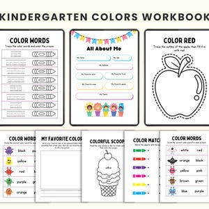 Kindergarten Colors Workbook - Kids Learning Activity Book, Preschool ...