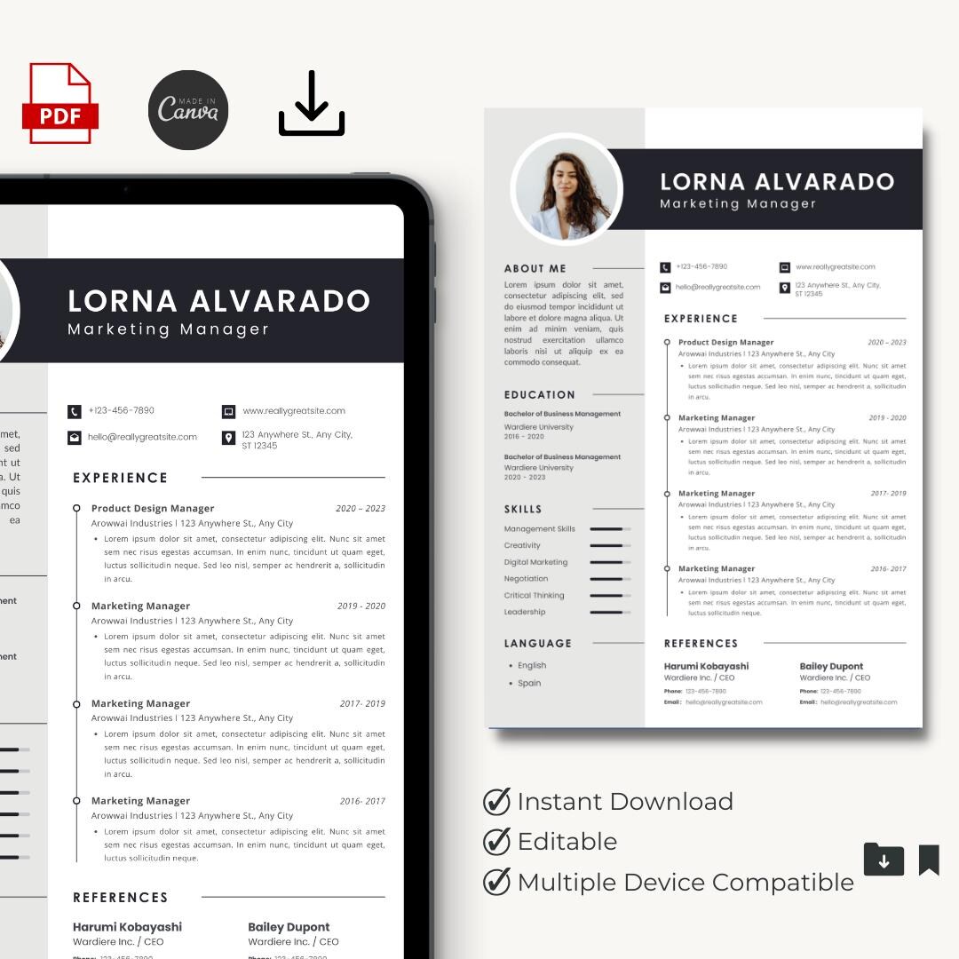 Professional Modern CV Resume Design, Job Application Essential, Resume ...