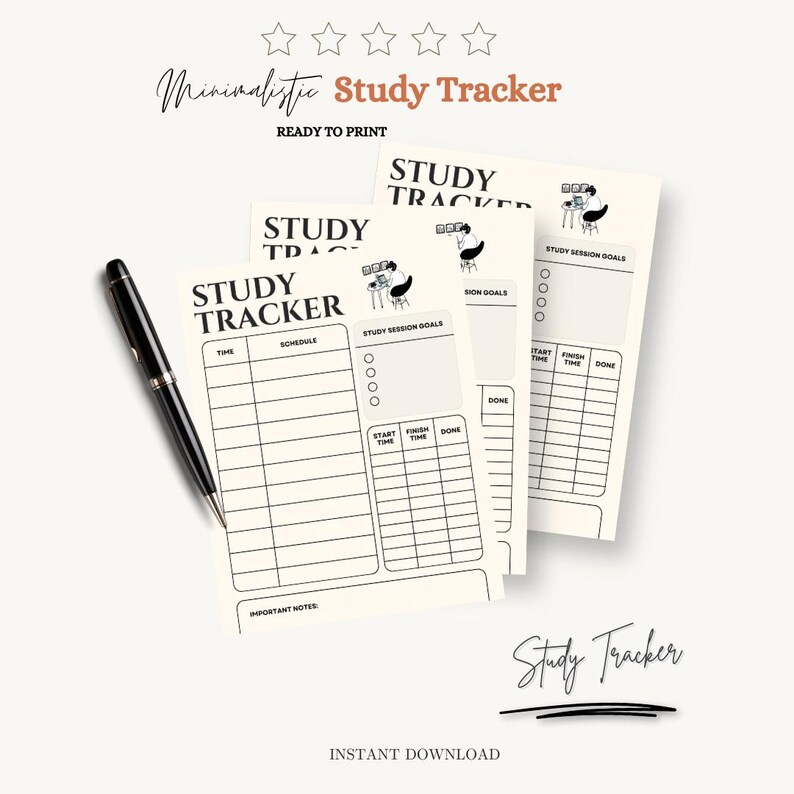 Study Tracker Template - Assignment Tracker - Study Tracker -task ...