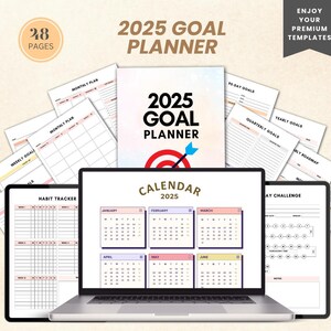 2025 Goal Planner, Annual Planner, Daily Journal, Habit Tracker ...