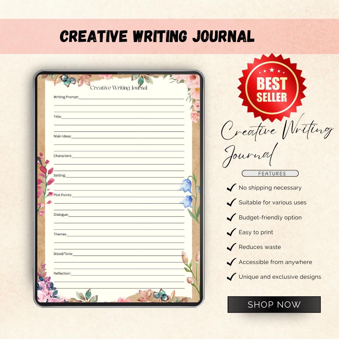 Creative Writing Worksheet Set, Printable Writing Prompts, Journaling ...