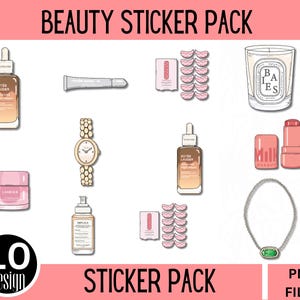 Sticker Sheet - Beauty Stickers for Journals and Self-care - Makeup ...