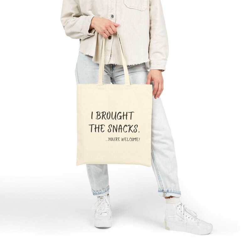 I Brought the Snacks Canvas Tote - Perfect for Snacks, Great for Beach ...