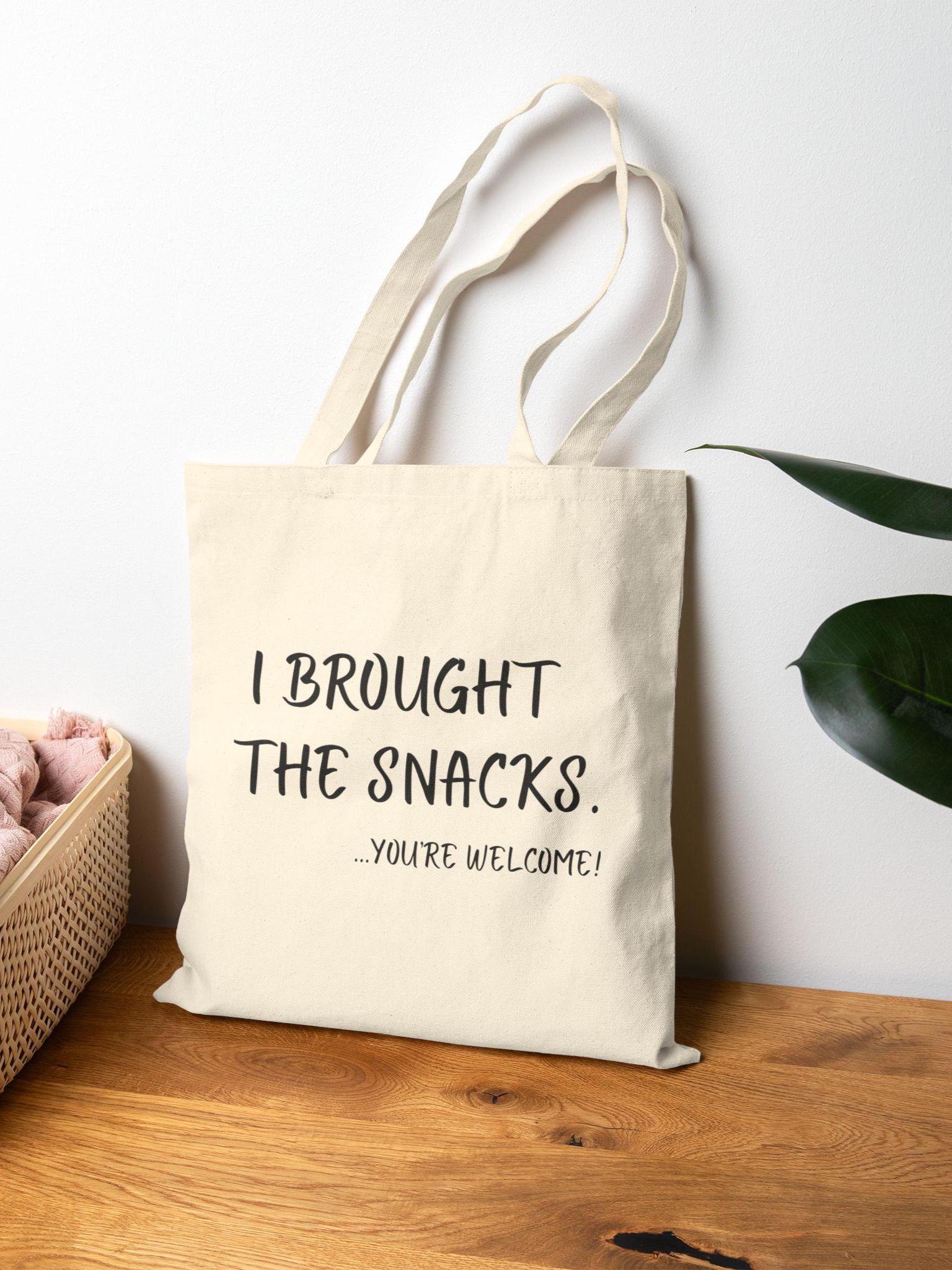 I Brought the Snacks Canvas Tote - Perfect for Snacks, Great for Beach ...